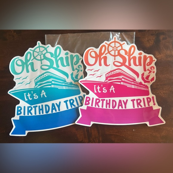 Party Supplies | Oh Ship Magnetic Birthday Trip Party Signs Blue And ...